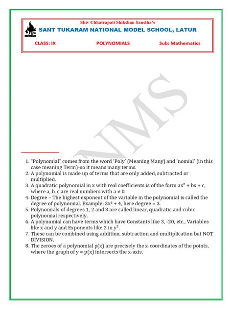 Polynomials Pdf Polynomial Factorization