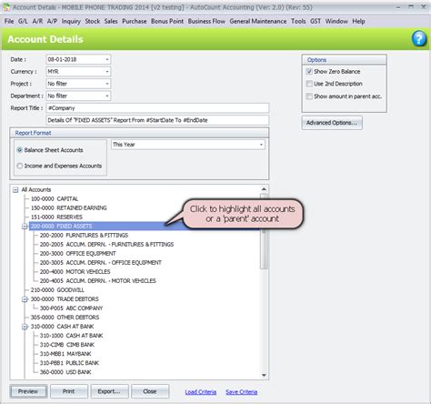 Account Details Report Autocount Resource Center