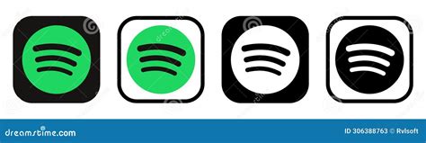 Set Of Spotify Mobile App Icons Isolated On White Background Vector Illustration Spotify Is