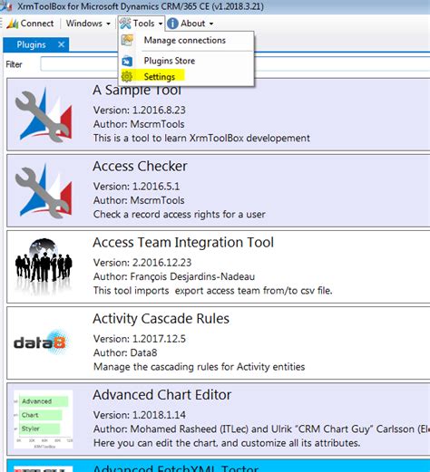 Dynamics CRM Dynamics CRM Manage Solutions