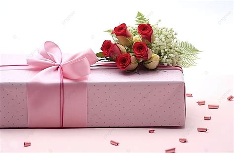 꽃과 리본이 달린 분홍색 선물 상자 꽃 누끼 선물 배경 일러스트 및 사진 무료 다운로드 Pngtree