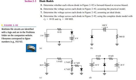 Solved Section Diode Models Determine Whether Each Chegg Com