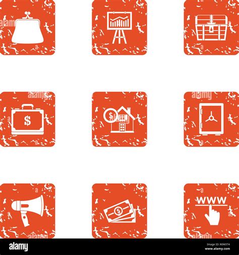 Necessary Icons Set Grunge Style Stock Vector Image Art Alamy