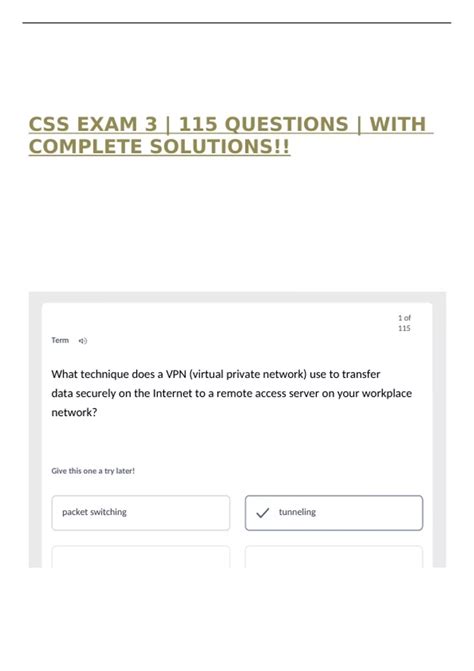 Css Exam 3 115 Questions With Complete Solutions Css Stuvia Us