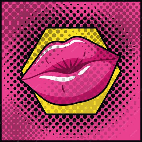 Lips Pop Art Vector