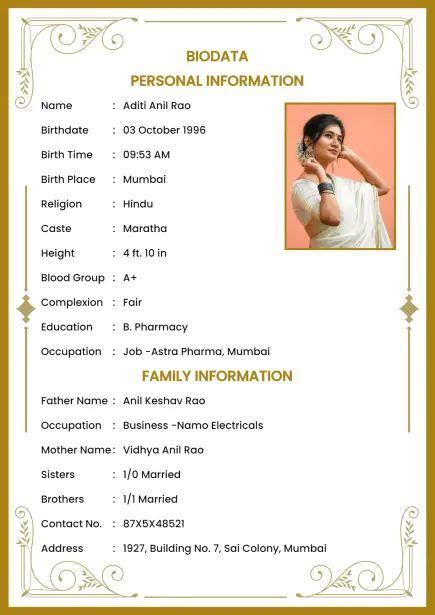 Free Marriage Biodata Format Download Biodata For Marriage In 2024 Bio Data For Marriage