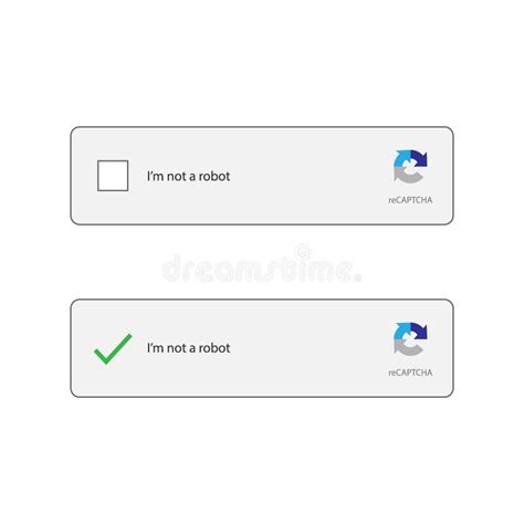Captcha I Am Not A Robot On Laptop Screen Vector Stock Illustration