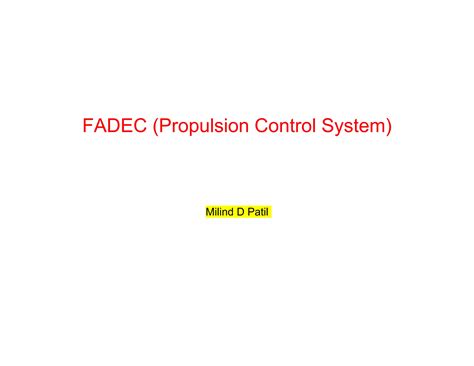 Propulsion Control System Ppt