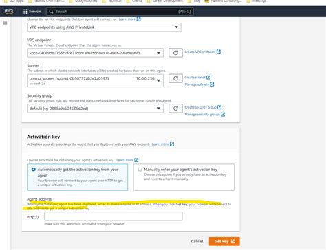 Can T Activate Data Sync Agent AWS Re Post