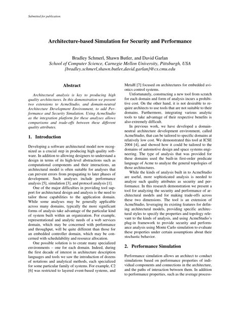 Pdf Architecture Based Simulation For Security And Performance