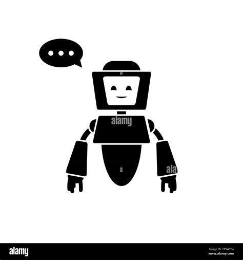 Smiling Robot Chatbot Icon Helping Solve Problems Futuristic Chatbot