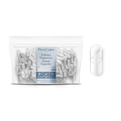 Size 1 Joined Clear Pullulan Capsules Purecaps Usa A Capsule