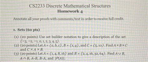 Solved 1 Sets 6o Pts 1 20 Points Use Set Builder
