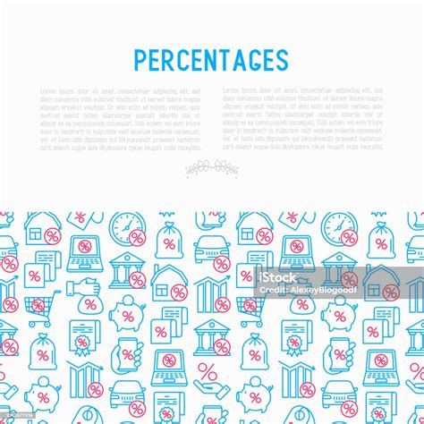 얇은 선 아이콘 백분율 개념 대출 신용 금리 판매 할인 스마트폰 화면에 임대 성장 또는을의 백분율 그래프 제공 현대 벡터 일러스트입니다 가방에 대한 스톡 벡터 아트 및 기타