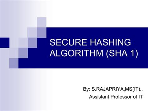 Secure Hash Algorithm Sha 512 Pptx