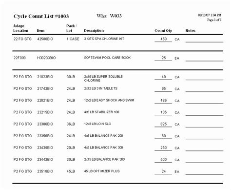 Inventory Cycle Count Excel Template Shooters Journal