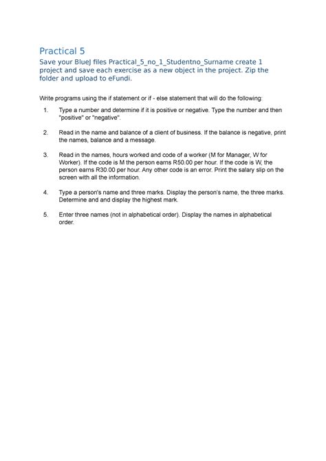 Practical Complete The Code Using BlueJ Practical Save Your BlueJ Files Studocu