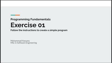 Exercise 1 Programming Fundamentals Farsi Youtube