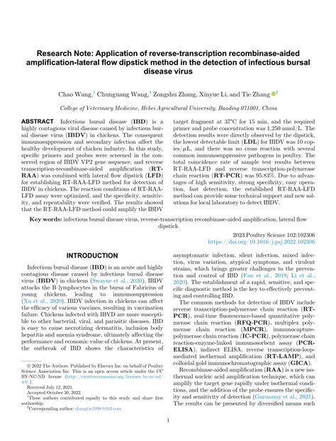 Pdf Research Note Application Of Reverse Transcription Recombinase Aided Amplification