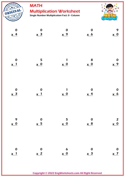 Multiplication Facts Worksheets And Exercise Engworksheets