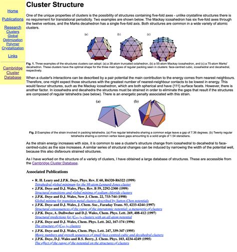 Cluster Structure Database From University Of Cambridge