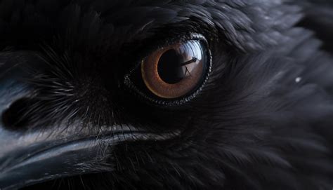 Premium Ai Image A Close Up Of A Black Crows Eye