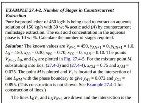Solved Number Of Stages In Countercurrent Extraction Repeat Example 1 Answer Transtutors