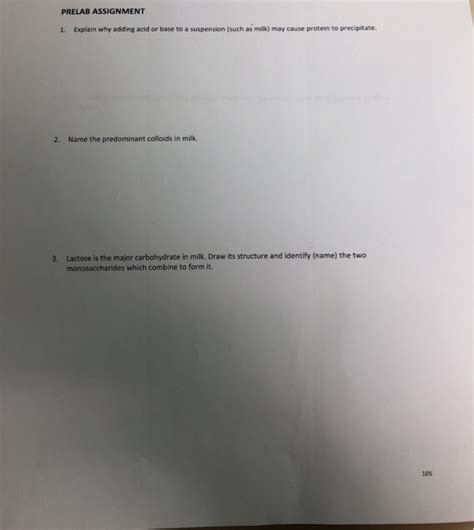 solved prelab assignment 1 explain why adding acid or base