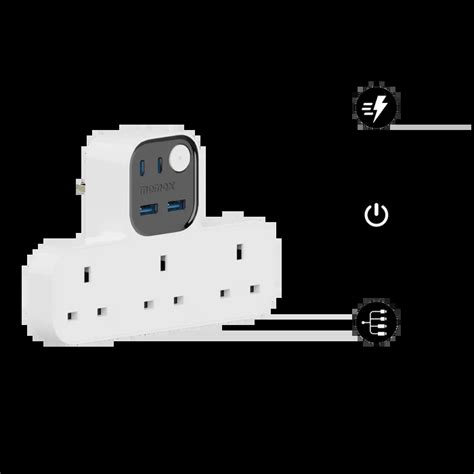 Momax 1 Charge Work Flow T Shaped Extention 3 Socket With Usb White Alpha Store