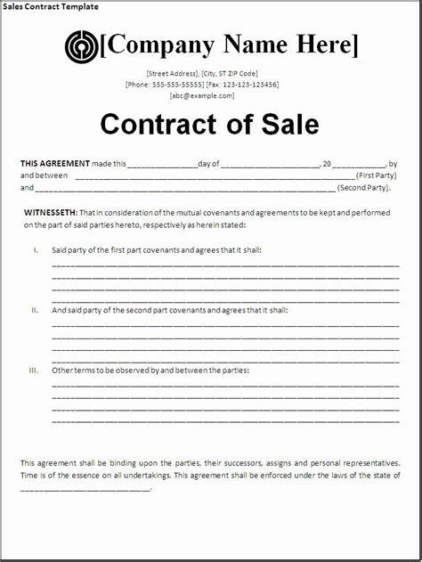 Business Sale Contract Template Luxury Business Sale Agreement Template Word Contract Template