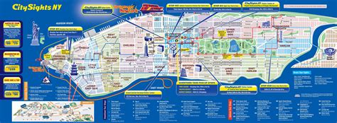 Map Of Nyc Tourist Attractions Sightseeing And Tourist Tour Map Of New York New York City