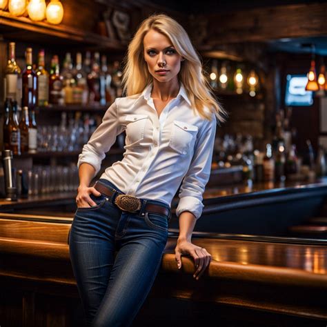 Hot Cowgirl Leaning Against Bar By Bikemanrick On Deviantart