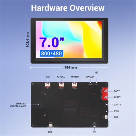 elecrow esp32 display 7 0 inch hmi display 800x480 rgb tft lcd touch