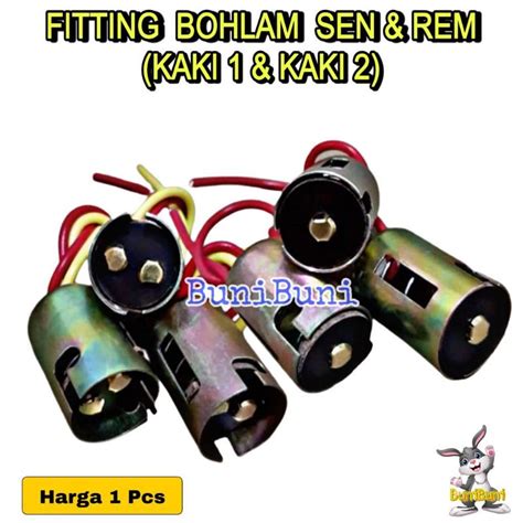 Jual Fitting Lampu Kaleng Socket Soket Bohlam Lampu Sen Kaki 1 And Rem