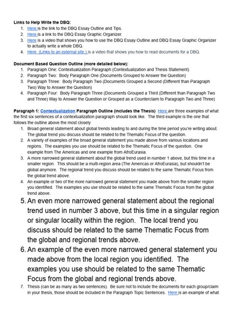 Dbq Essay Outline And Tips Pdf Human Communication