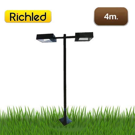 โคมไฟสนาม 4 เมตร โคมกล่องเหลี่ยม หลอดไฟ Led สปอร์ตไลท์ โคมไฮเบย์ โคมไฟ