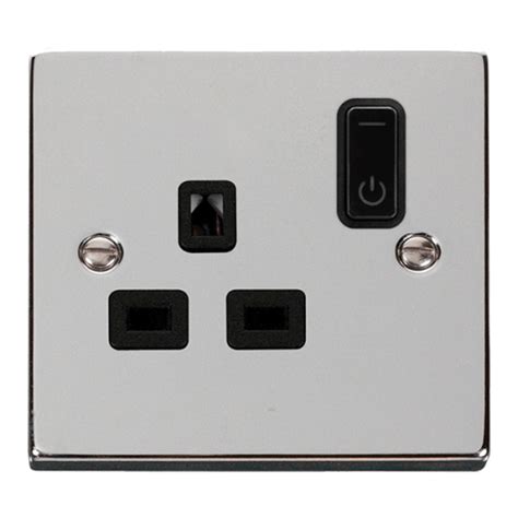 Click Scolmore Ingot 13a 1g Rf Smart Socket Deco Ch Bk Vpch30535bk Uk