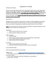 Essay Rubric For Th Grade Pdf Essay Rubric For Th Grade Submission Instructions Essays Are