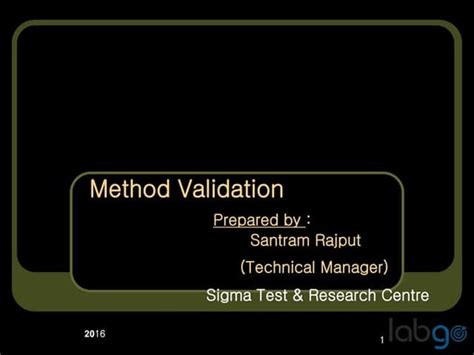 Ich Q2 Analytical Method Validation Ppt