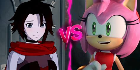 Rose Vs Rose Ruby Rose Rwby Vs Amy Rose Sonic The