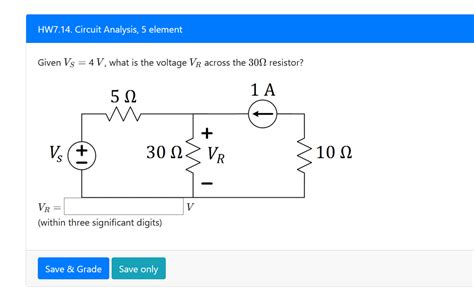 solved hw7 14 circuit analysis 5 element given vs 4v