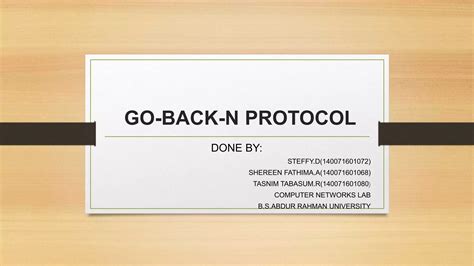 Go Back N Protocol Pptx