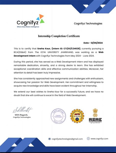 Sneha Kour On Linkedin Internship Webdevelopment Careergrowth Techjourney