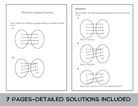 Functions Mapping Diagrams Worksheet With Solutions Teaching Resources