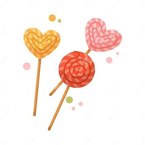 конфеты на палочке в подарок для валентинского вектора Иллюстрация вектора иллюстрации