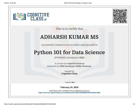 Adharsh Kumar On Linkedin Python Datascience Certification Ibm