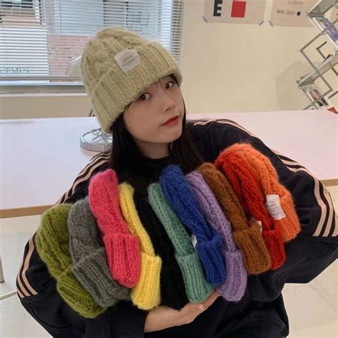 [당일출고] 여자 남자 공용 니트 컬러 비니 겨울 모자 에이블리