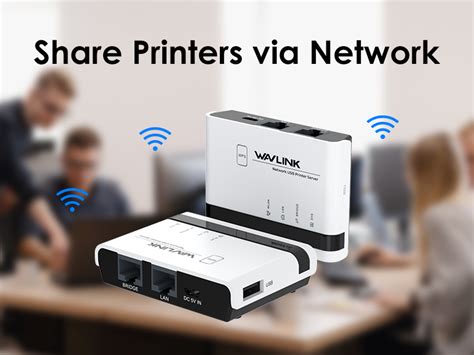 WAVLINK USB Wireless Print Server WiFi Printer Server With Mbps LAN Bridge Mbps USB