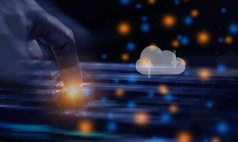 Premium Photo Young Man Hand With Computer Keyboard And Cloud