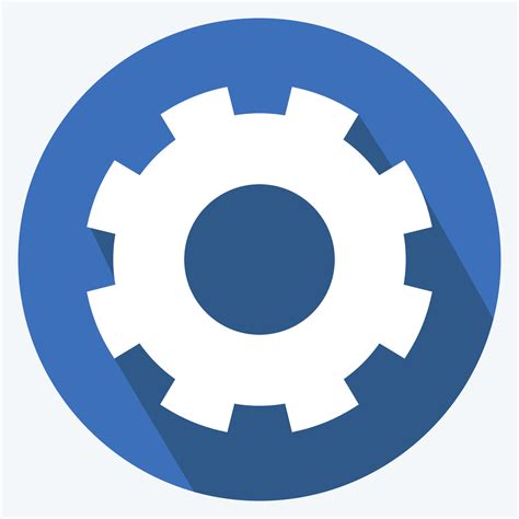 Icon Settings Suitable For Mobile Apps Symbol Long Shadow Style Simple Design Editable